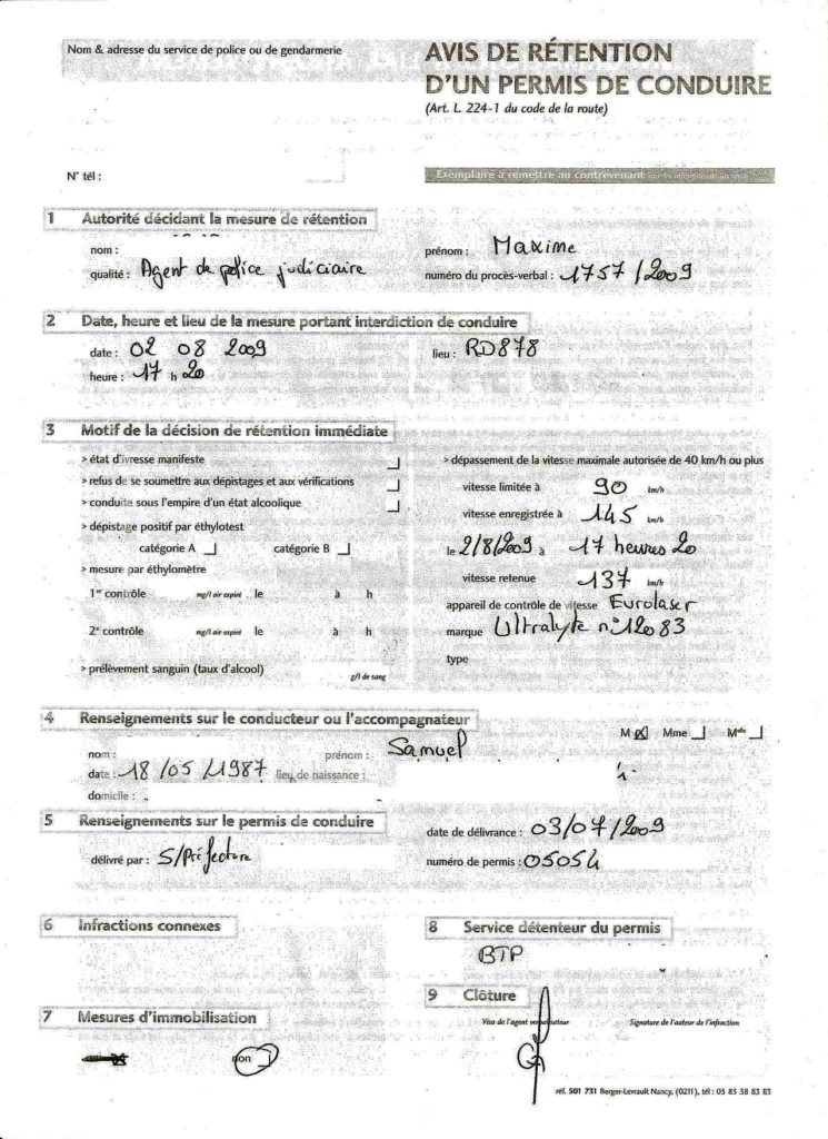 Permis blanc - Tests Psychotechniques